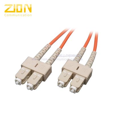 China SC to SC Duplex Multimode Fiber Optic Patch Cord with 62.5/125 um Core and PVC Jacket for sale