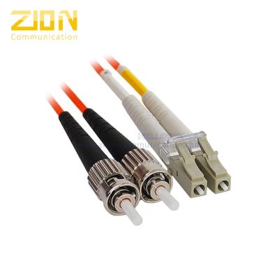China Duplex Fiber Jumper ST to LC Multimode Fiber Optic Patch Cord with 62.5/125 um and PVC or LSZH Jacket for sale
