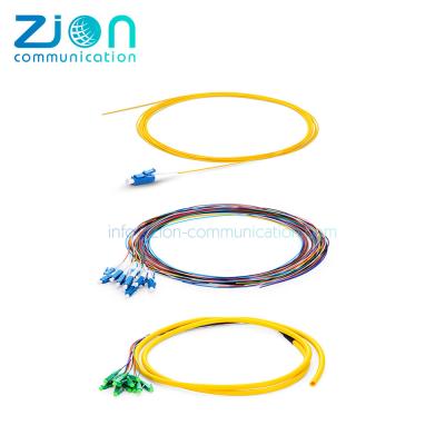 China PVC APC UPC Interface Fiber Optic Pigtail with ITU G.652.D and G.657.A1/2 Fiber Unit and 900μm Tight Buffer or Easy Strip for sale
