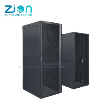 China 42U Capacity Server Rack Cabinet with SPCC Cold Rolled Steel and Curved Mesh Front Door for Data Centers for sale