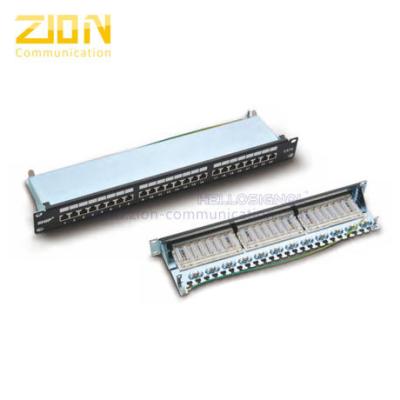 China 24 Ports Cat6A Shielded 1U Rackmount Patch Panel for Data Center Racks for sale