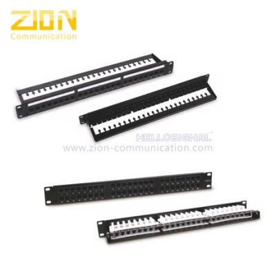 China 48 Ports 1U Rackmount Patch Panel for Data Center with Cat5e/Cat6 Compatibility for sale