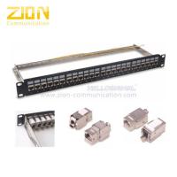 China 24 Ports Cat6/Cat6A Shielded Patch Panel 1U Rackmount for Data Center and Server Rack for sale