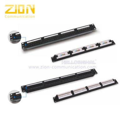 China UTP Cat5e Patch Panel with 24/48 Ports Dual IDC Contacts for Rack Mount Data Center Accessories for sale