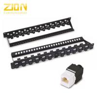 China 24 Ports Cat6A UTP Patch Panel 1U Rackmount Data Center Accessory for Network Racks for sale