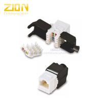 China UTP RJ45 180 Degree Keystone Jack with IDC Contacts for 200 Reterminations and PC/ABS Cover for sale