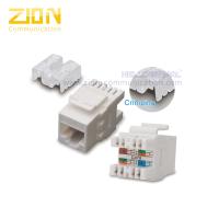 China UTP RJ45 180 Degree Keystone Jack with IDC Contacts for 200 Reterminations and PC/ABS Cover for sale