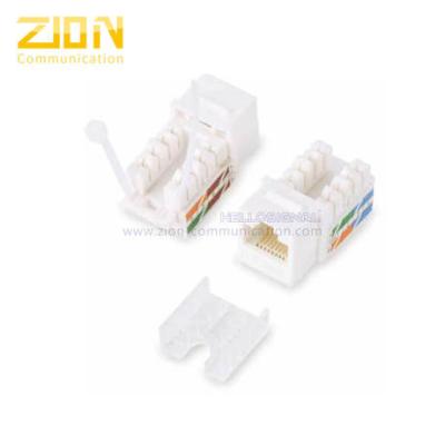 China UTP RJ45 90 Degree Keystone Jack with IDC Contacts 200 Reterminations and PC/ABS Cover for sale