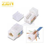 China UTP RJ45 90 Degree Keystone Jack with IDC Contacts for 200 Reterminations and PC/ABS Cover for sale