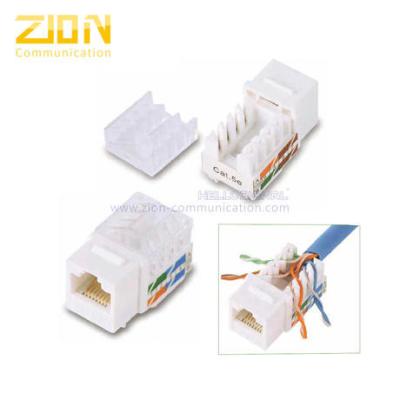China UTP RJ45 90 Degree Keystone Jack with IDC Contacts for 200 Reterminations and PC/ABS Cover for sale