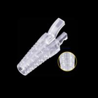 China Slimline Clear Modular Plug Boot with Pull-tab Compatibility for Cat6A and Cat5e Connectors for sale