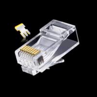 China Cat6A UTP 8P8C RJ45 Connector Plug with Polycarbonate Material and Phosphor Bronze Contacts for sale