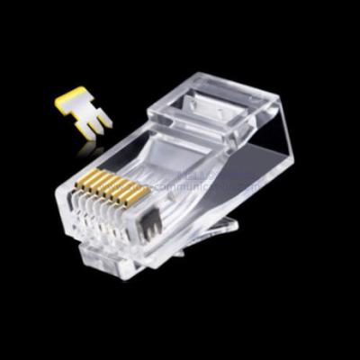 China Cat6A UTP 8P8C RJ45 Connector Plug with Polycarbonate Material and Phosphor Bronze Contacts for sale