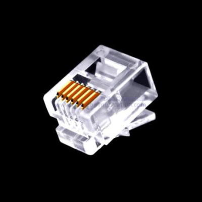 China Cat3 6P6C RJ11 Connector with Nickel Shield Plating and Phosphor Bronze Contacts Modular Plug for sale