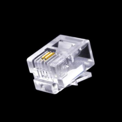 China Zion Communication Cat3 6P2C RJ11 Connector with Phosphor Bronze Contacts and RoHS Compliance for sale