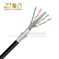 China Outdoor PE Jacket SF/UTP CAT6 Ethernet Cable with Solid Bare Copper Conductor and CPR Certification for sale