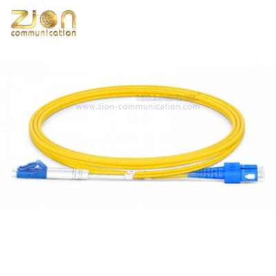 China LC UPC to SC UPC Duplex G.652.D Single Mode PVC Jacket 6ft Fiber Optic Patch Cord (FOPC) for sale