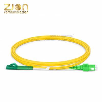 China LC APC to SC APC Duplex G.652.D Single Mode PVC 2.0mm Fiber Optic Patch Cord for sale