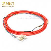 China OM1 Multimode LC UPC Patch Cord with 12 Fibers Bunch and PVC Jacket FOPT Fiber Jumper for sale