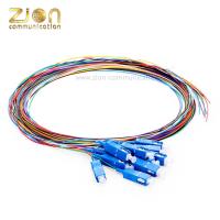 China SC UPC 12 Fibers G.652.D Single Mode Fiber Optic Patch Cord Unjacketed Color Coded FOPT for sale