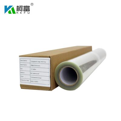 China 13 inch x 100 ft Waterproof Inkjet Transparency Film 130 Micron PET for Silk Screen Printing for sale