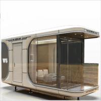 China Tempered Glass Movable Prefabricated Tiny Space Capsule House for Customized Color for sale