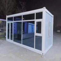 China 20ft Contemporary Modular Glass Steel Frame Foldable Flat Pack Prefab Container House for Hotels for sale