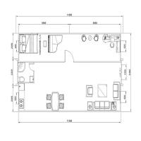 China Small Modular Mobile Resort Hotel Homes Modern Steel Fabricated House with 2 Bedrooms for sale