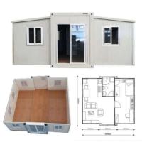 China Expandable Container House with 2 Bedrooms and Steel Door in White or Customized Color for sale