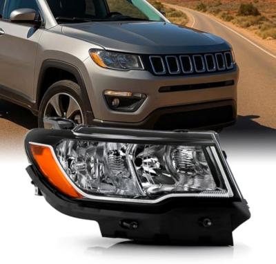 China 2017-2022 Jeep Compass Halogen OE Style Headlights-Passenger Right Black Housing Replacement for sale
