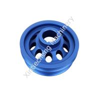 China Blue Spray Painting CNC Precision Turning Parts Belt Pulleys for sale