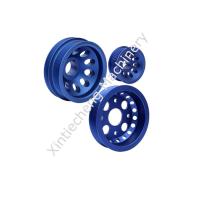 China Blue Spray Painting CNC Precision Turning Parts Belt Pulleys for sale