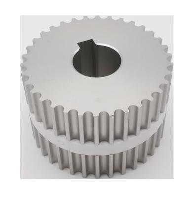 China Silver Customisable Synchronous Aluminium Pulley Wheel Custom Machined Parts for sale