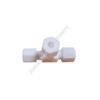 China Corrosion Resistant White PTFE T Joint Fitting -200 To 250 Degree Plastic T Connector for sale