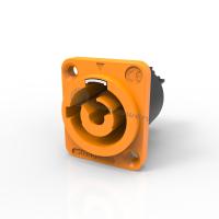 China 20A 250V IP65 3pin Waterproof Connector Chassis Powercon socket Yellow for sale