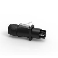 China Ip65 3 Pin Female Waterproof Power Connector Black Output Outdoor Powercon for sale
