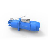 China Blue Power Wire Connectors Industrial Powercon Plug Wiring Harness for sale