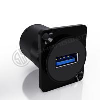 China Black Shell Panel Mount Connector 9 Pin 90 Angle End Data Cable USB Connector for sale