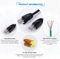 China Round Cat6a UTP Patch Cord 24AWG 4 Pair Black / Gary 4P PVC Ethernet Cable for sale