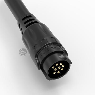 China Electrical M19 Connector Plastic Wrap 9 Pin Male Connector Waterproof for sale