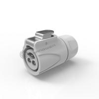China White IP67 Power Connector Plug Moisture Proof 3 Core Male Powercon for sale