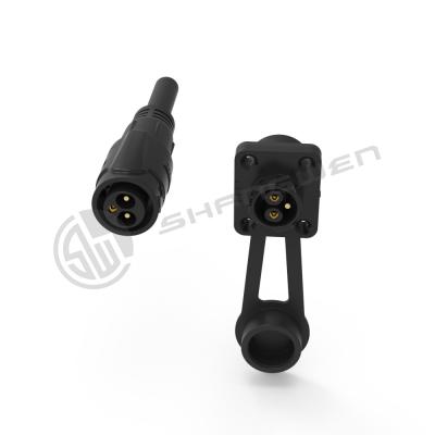 China Solder 3pin M19 Connector Overmolded Black Nylon PA66 Aluminum Alloy Shell for sale