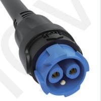 China 10A Solder Overmolded M19 Connector 3pin Blue Aluminum Alloy Shell Nylon PA66 for sale