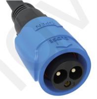 China 10A Solder Overmolded M19 Connector 3pin Blue Aluminum Alloy Shell Nylon PA66 for sale