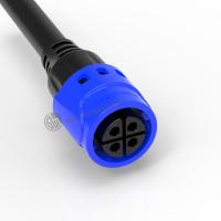 China Solder 4pin M19 Connector Overmolded Blue Nylon PA66 Aluminum Alloy Shell for sale