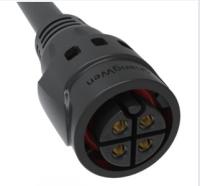 China Solder 4pin M19 Connector Overmolded Black Nylon PA66 Aluminum Alloy Shell for sale