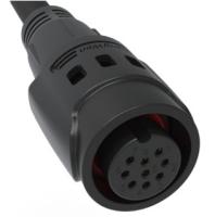 China M19 Connector 9pin Black 5A Solder Overmolded Aluminum Alloy Shell Nylon IP67 for sale