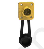 China M19 Connector 9pin Yellow 5A Solder Overmolded Aluminum Alloy Shell Nylon IP67 for sale