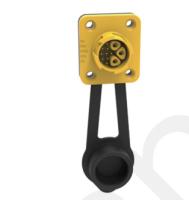 China Aluminum Alloy Shell M19 Connector 12pin Yellow 20A Solder Overmolded Nylon IP67 for sale
