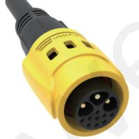 China Aluminum Alloy Shell M19 Connector 12pin Yellow 20A Solder Overmolded Nylon IP67 for sale